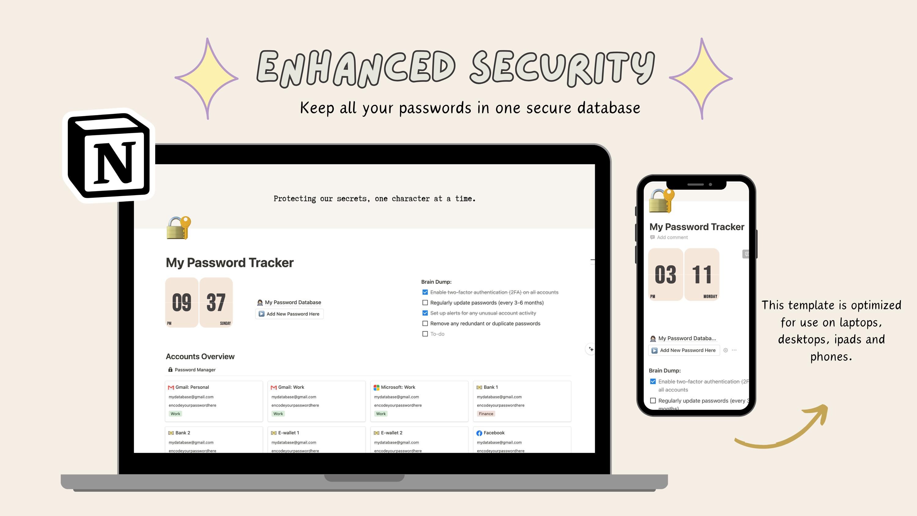 Ultimate Password Management Tracker for Notion - Digital Organization Tool Password Notion ...