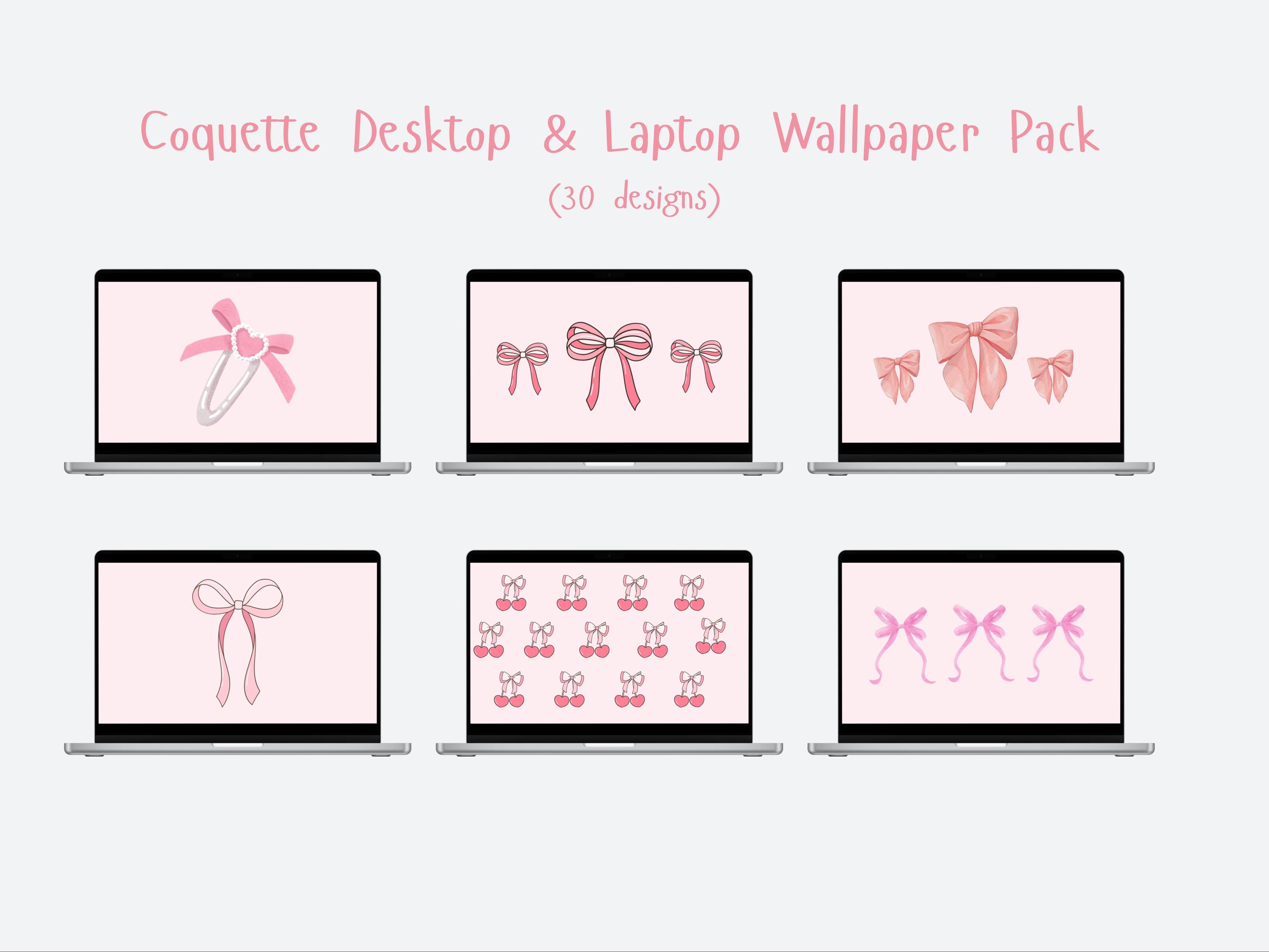 Pastel Pink Ribbon Coquette Wallpaper Pack 30 Designs of Cute Soft ...