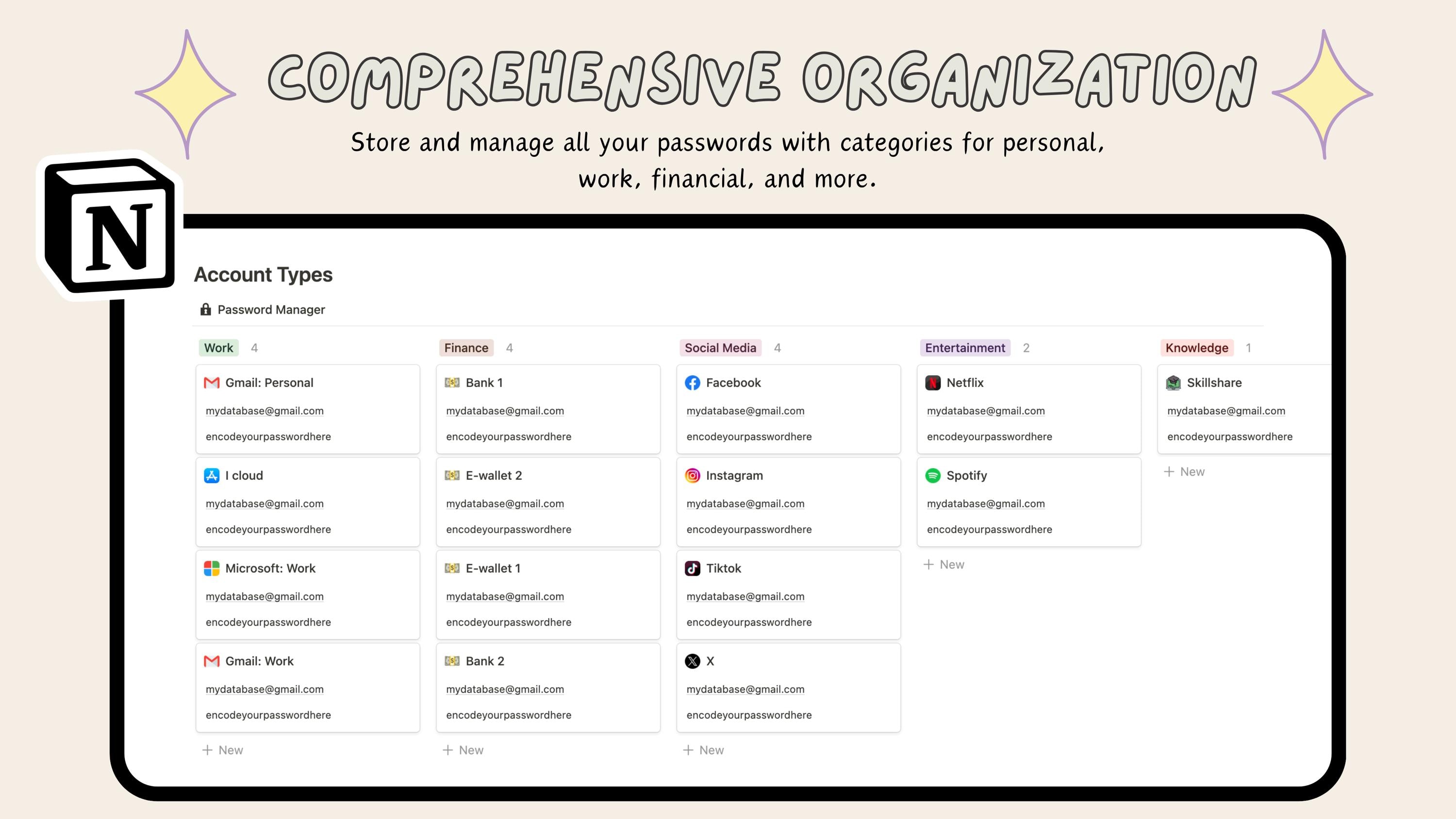 Ultimate Password Management Tracker for Notion - Digital Organization ...