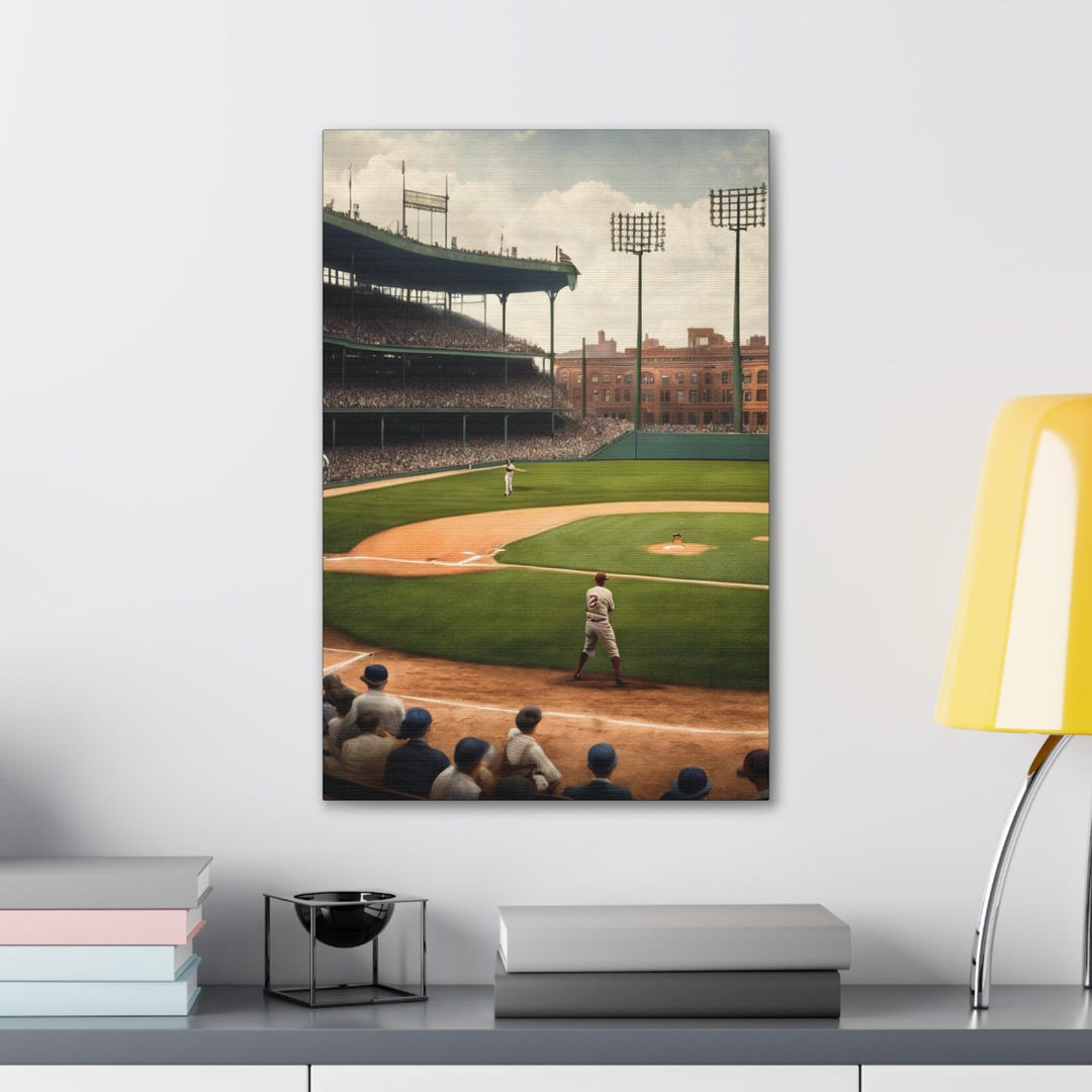 1920s Ballpark Painting Vintage Baseball Stadium Art Classic Sports ...