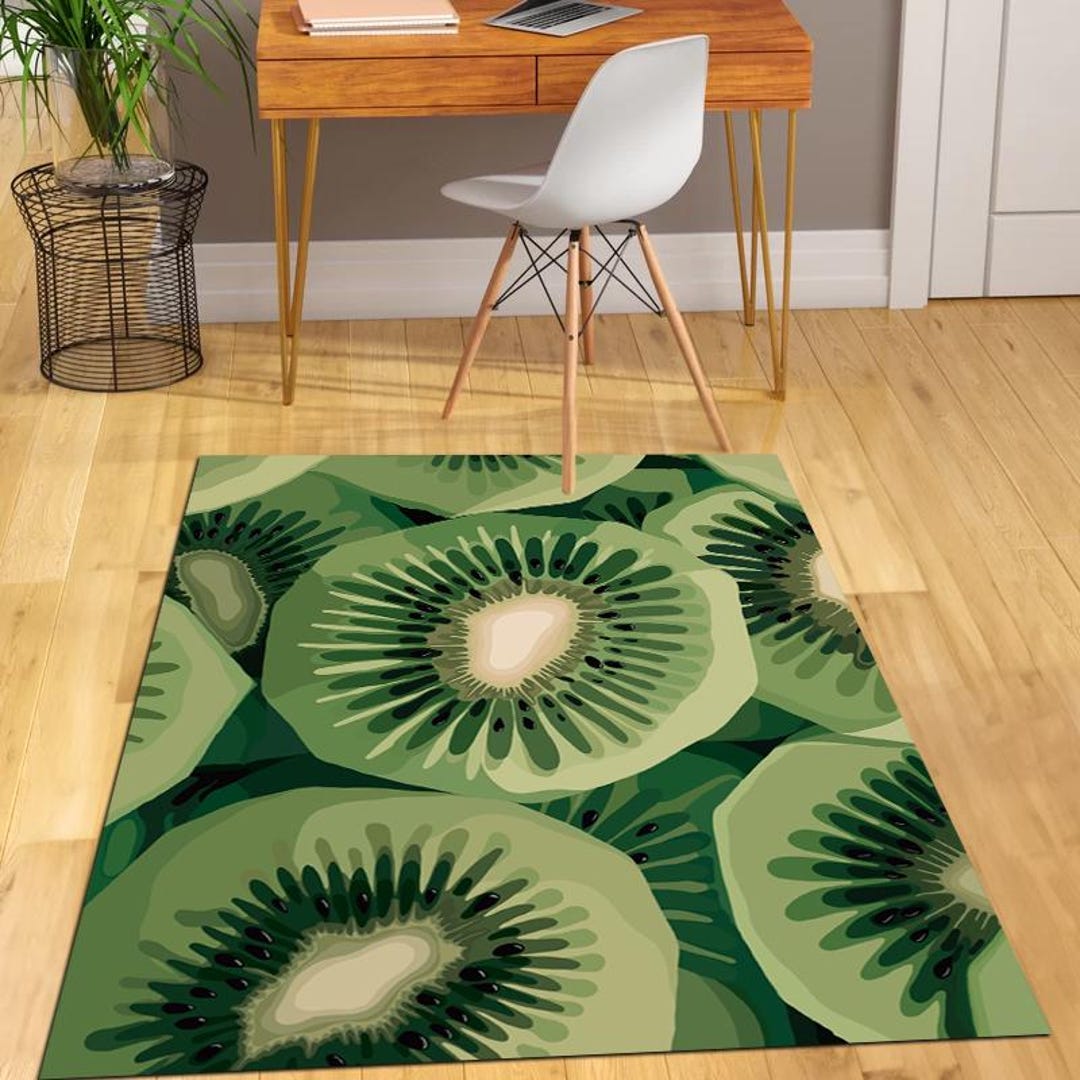 Kiwi Rug,kiwi Pattern Rug,yellow Rug,green Rug,fruit Rug,kitchen Decor ...