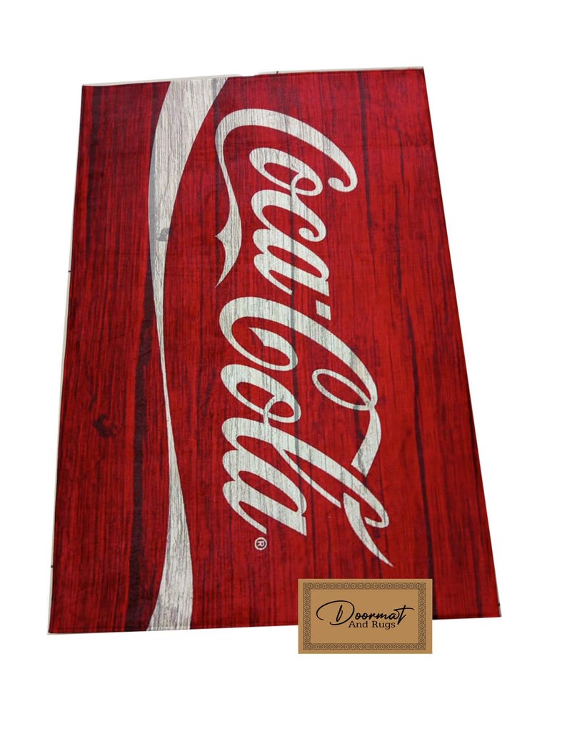 COCA COLA, Coca Cola Gift, Retro Coca Cola Rug: Red Polyester Drink Rug ...