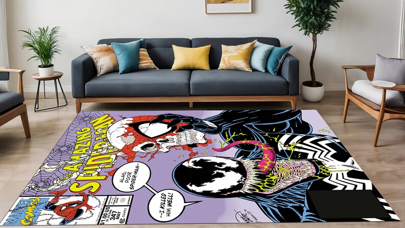 Spiderman Rug,spider Man Comic Rug,amazing Rug,superhero,cover Cartoon ...