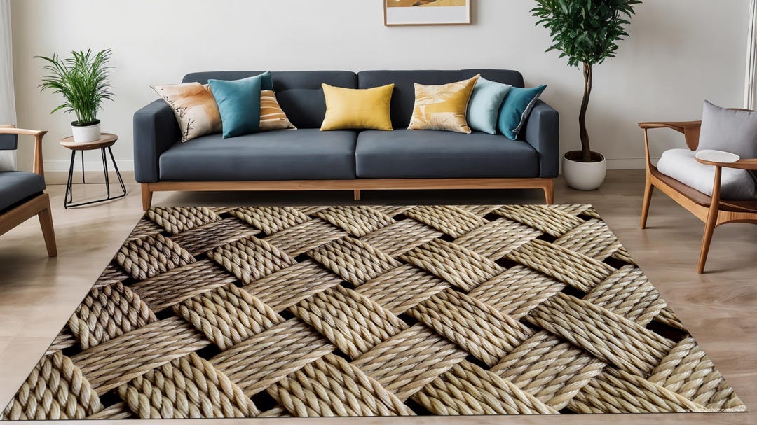 Wicker Pattern Rug,natural Pattern Rug,natural Decor Mats,area Rug,boho ...