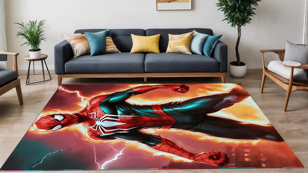 Spiderman Rug,spider Man Pattern Rug,comic Rug,amazing Rug,superhero ...