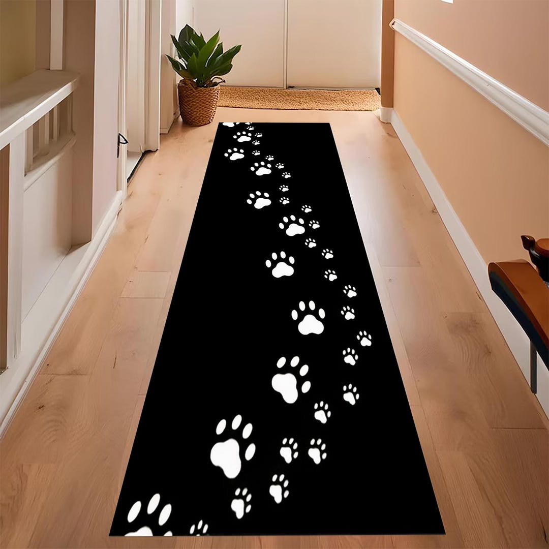Cat Paw Print Runner Rug: Pet Friendly Corridor Mat - Etsy