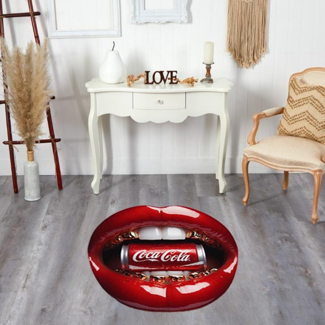 Coca Cola,coke Rug,lips Rug,red Lips Rug,lipstick Rug,lips Pattern Rug ...