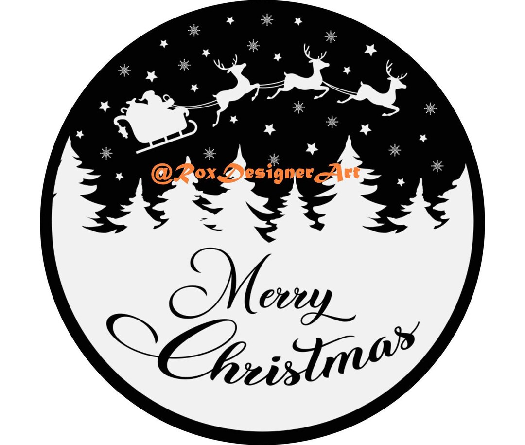 Christmas SVG Clipart, Santa Sleigh, Cricut Cut Files (digital Download ...