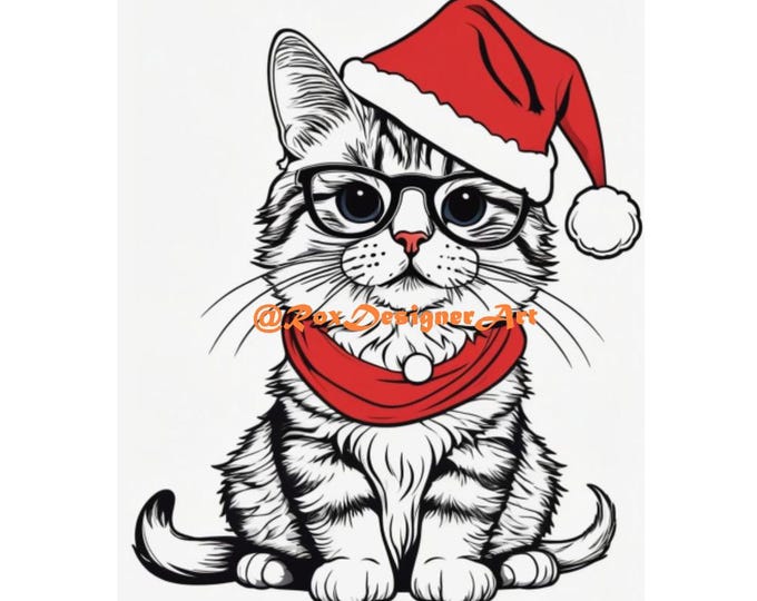 CHRISTMAS CAT Svg, Christmas Cat Svg, CHRISTMAS Kitty Clipart ...