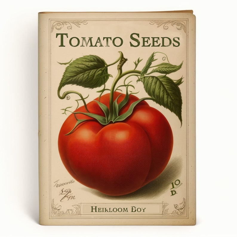 Vintage Seed Packets Carrot, Tomato, Lettuce, Corn Four Digital ...