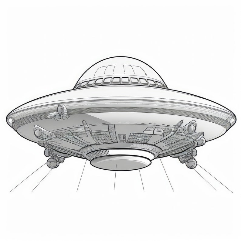 Vintage Illustrations UFO Flying Saucer Space Ship Starship Blueprint ...