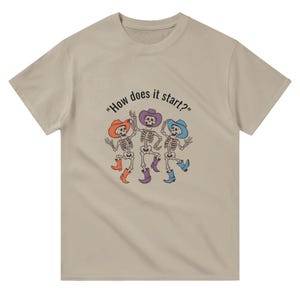 How Does It Start? Skeleton Line Dance Adult T-shirt - Etsy
