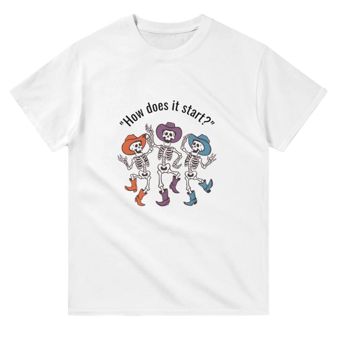 How Does It Start? Skeleton Line Dance Adult T-shirt - Etsy