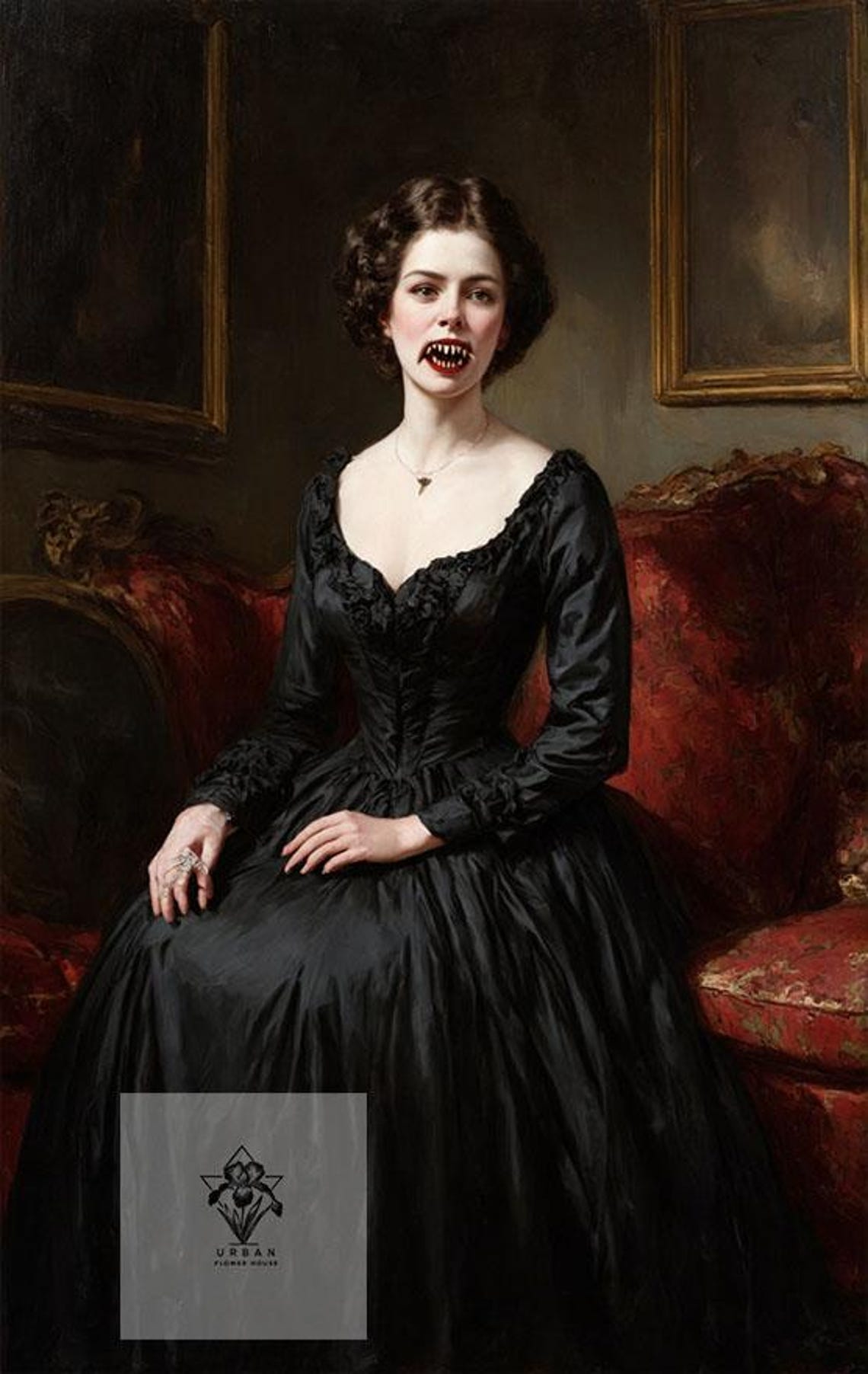 Victorian Vampiress Printable Art for Halloween Wall Art, Home Decor ...