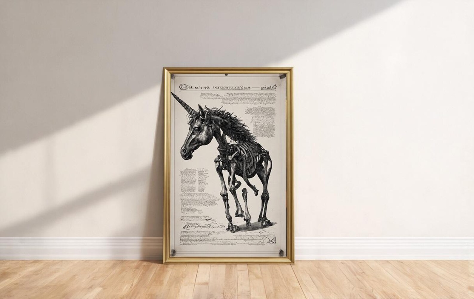 Unicorn Bones Anatomy Printable Art for Halloween Wall Art, Home Decor ...