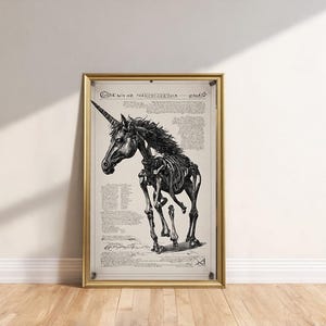 Unicorn Bones Anatomy Printable Art for Halloween Wall Art, Home Decor ...