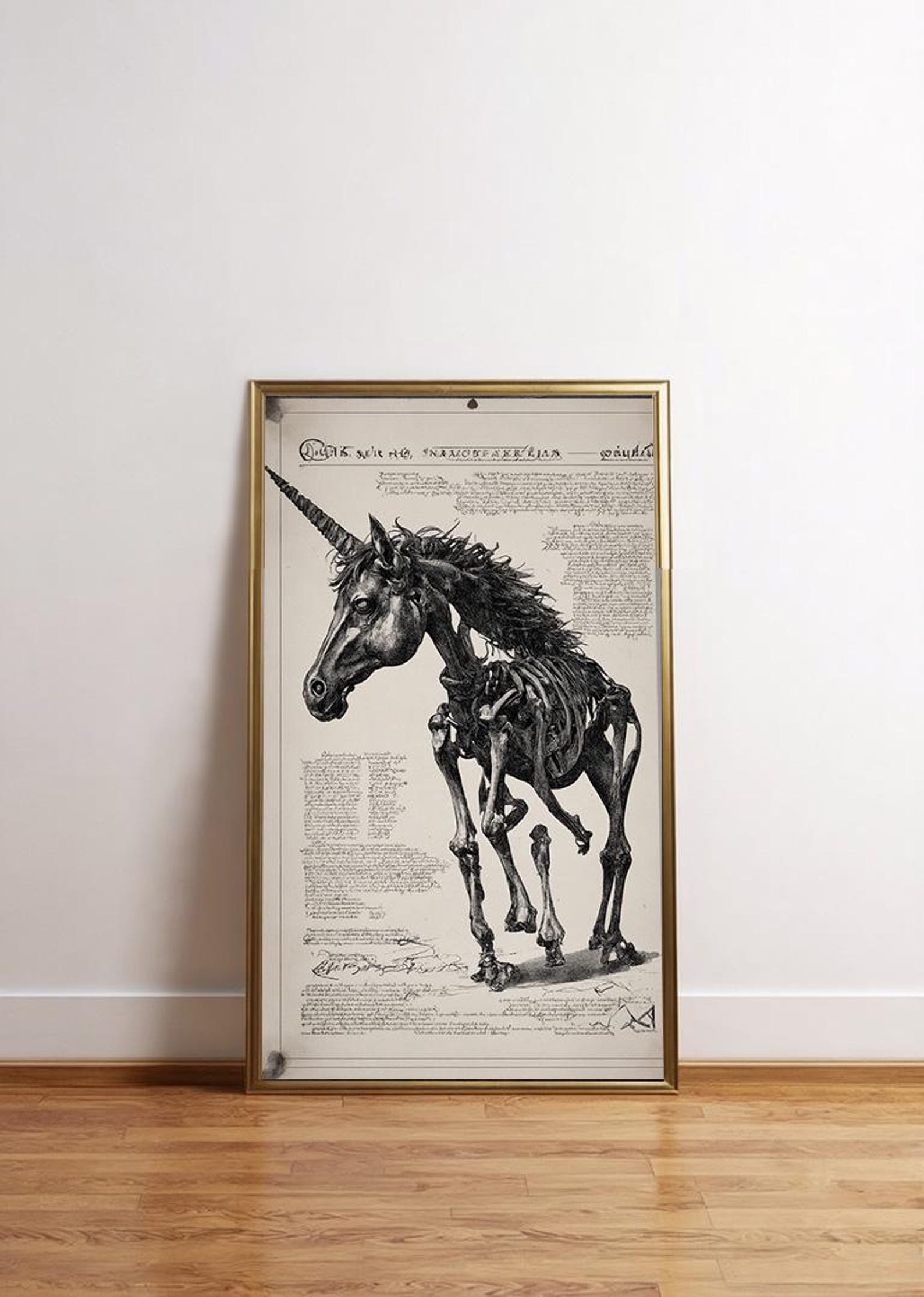 Unicorn Bones Anatomy Printable Art for Halloween Wall Art, Home Decor ...