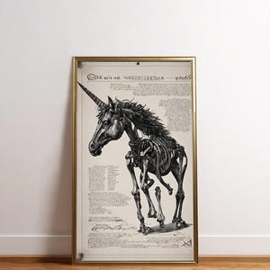 Unicorn Bones Anatomy Printable Art for Halloween Wall Art, Home Decor ...