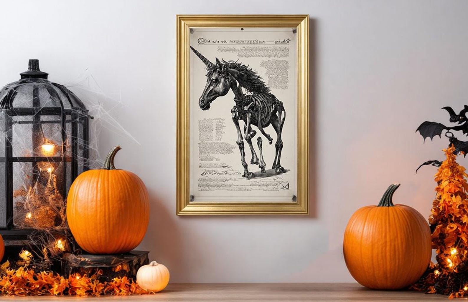 Unicorn Bones Anatomy Printable Art for Halloween Wall Art, Home Decor ...