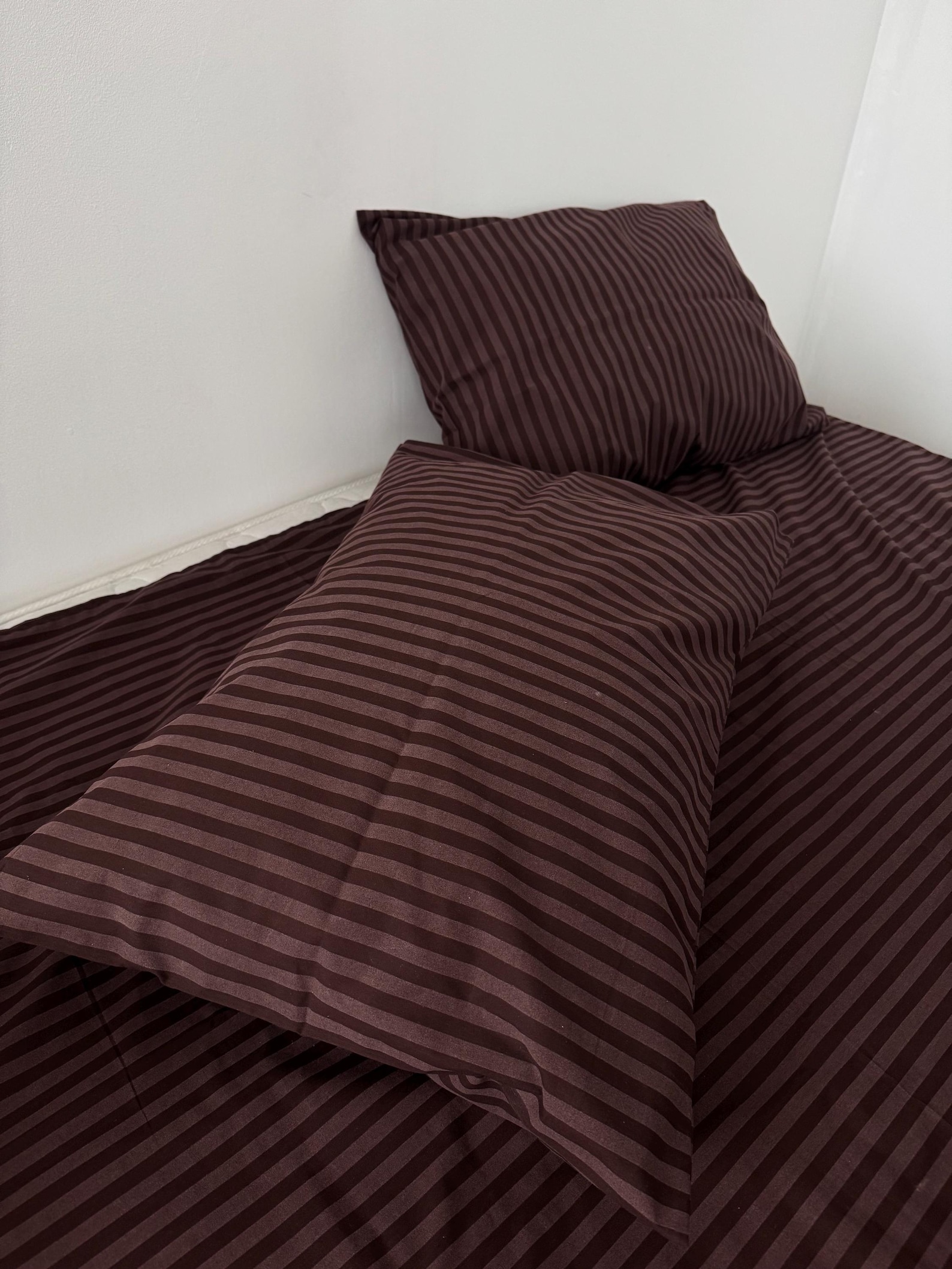Set of 2 Striped Pillowcases 100% Cotton. Ruffled Pillowcases. Custom ...