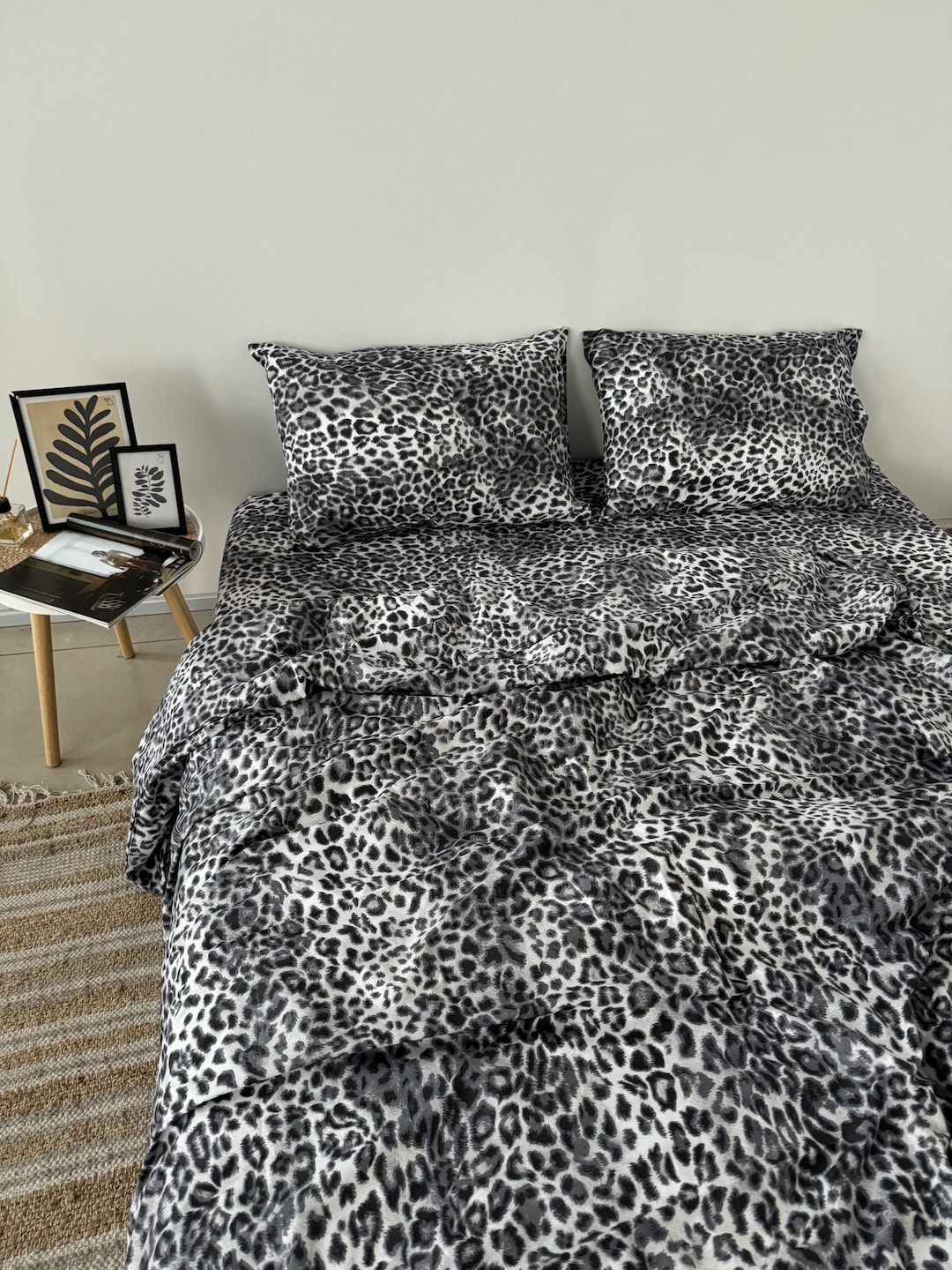 Leopard Print 100% Cotton Bedding Set: Duvet Cover, Pillowcases - Etsy