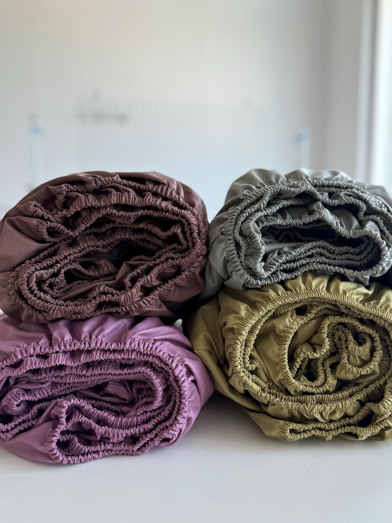 Solid Color Fitted Sheet Elastic Bed Sheet for Comfortable Sleep, Soft ...