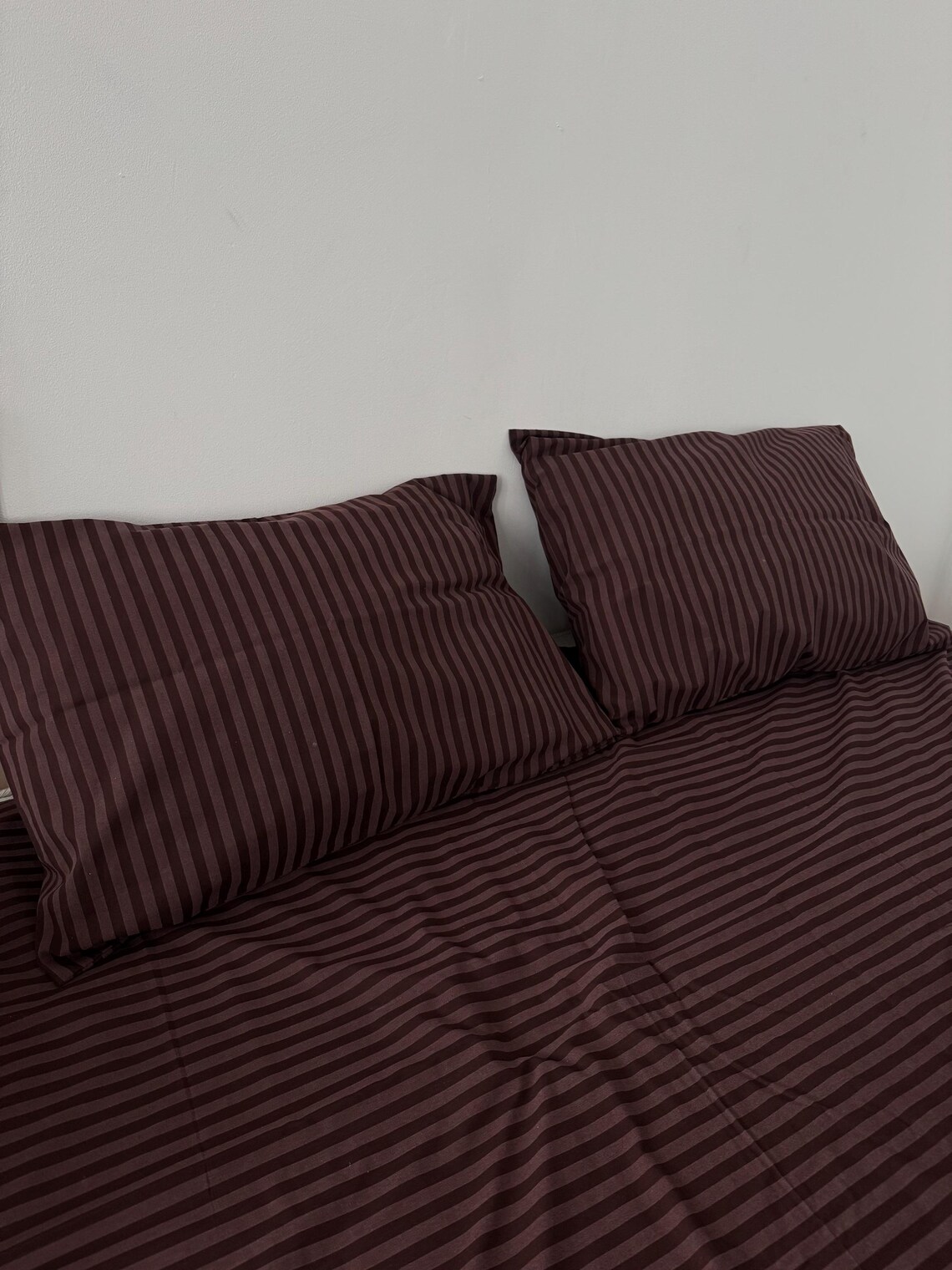 Set of 2 Striped Pillowcases 100% Cotton. Ruffled Pillowcases. Custom ...