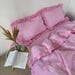 Pink Stripe Ruffle Bedding Set: 100% Cotton Duvet Cover and Pillowcases ...