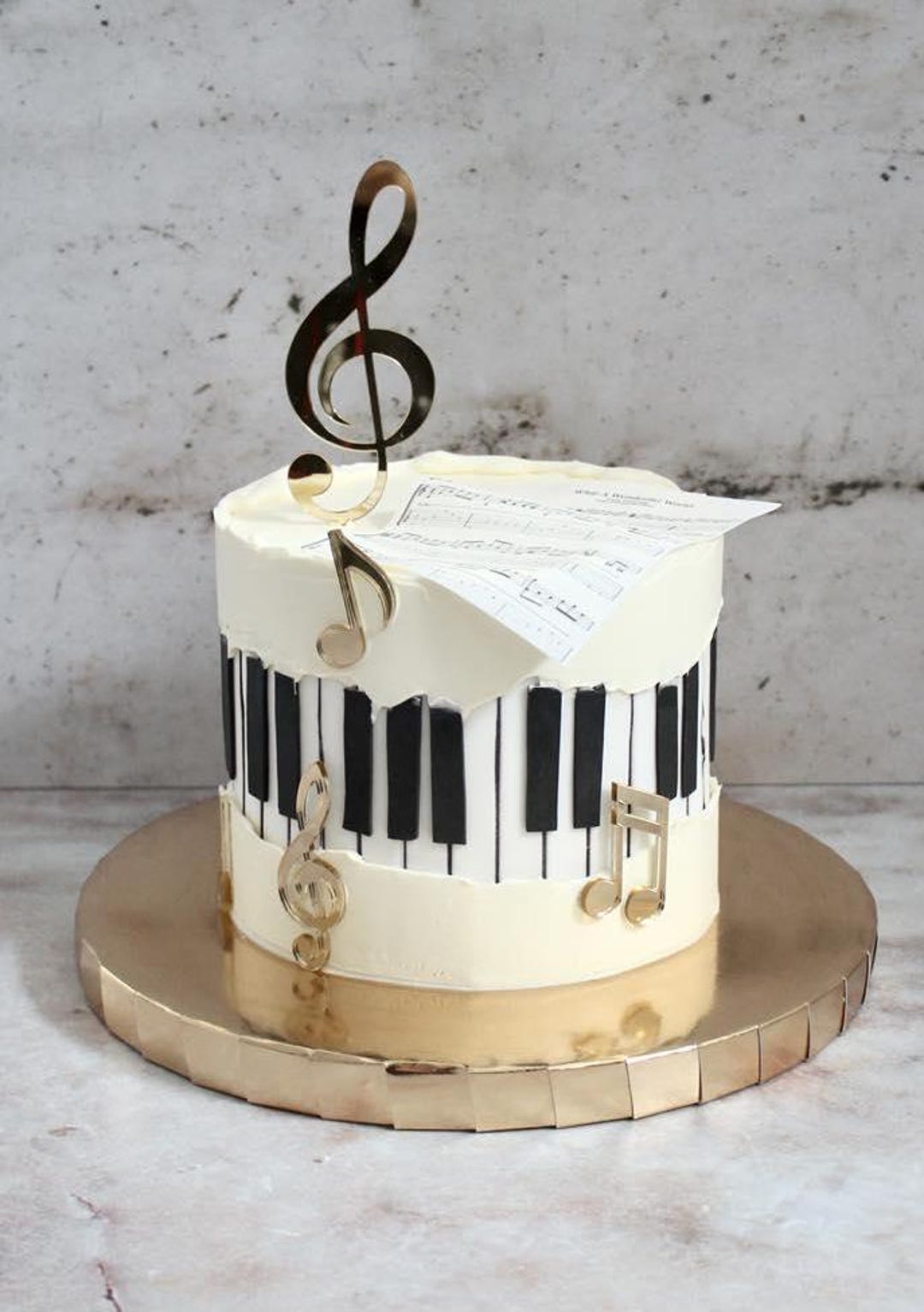 MINIOWELOVE | Cake Topper Decor MUSIC NOTES Set | Music Cake Decor Set ...