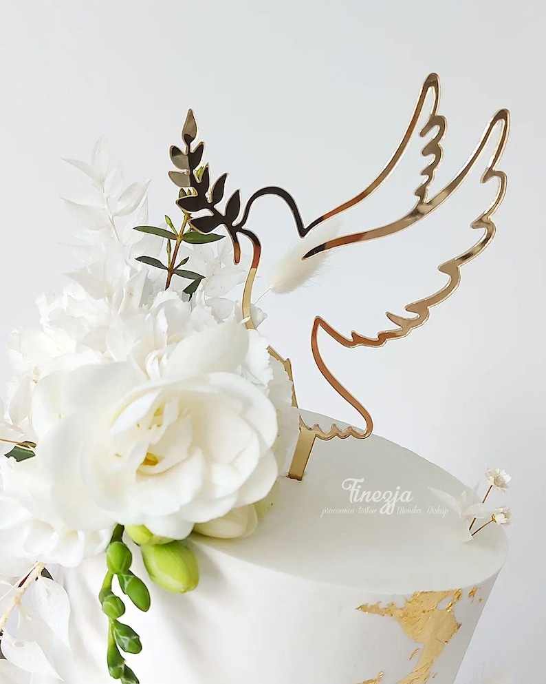 MINIOWELOVE | Cake Topper Linear DOVE | DOVE for Cake | Communion ...