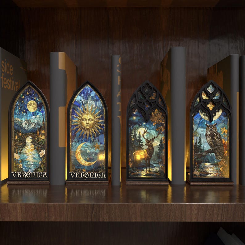 Personalized Book Nook With Name, Cozy Glow Library Book Nook, Fantasy ...