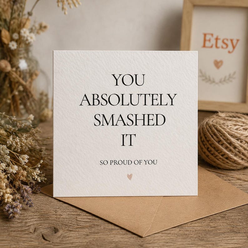 Congratulations Card | Exam Results, New Job, Proud of You | Minimalist ...