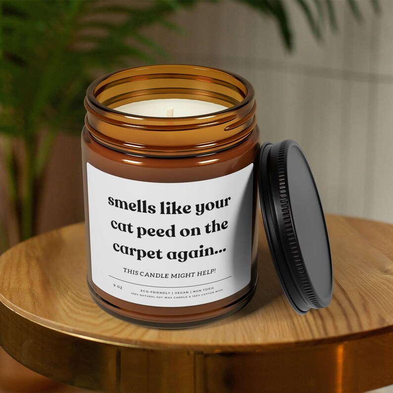 Funny Cat Owner Scented Soy Candle, Smells Like Your Cat Peed on the ...