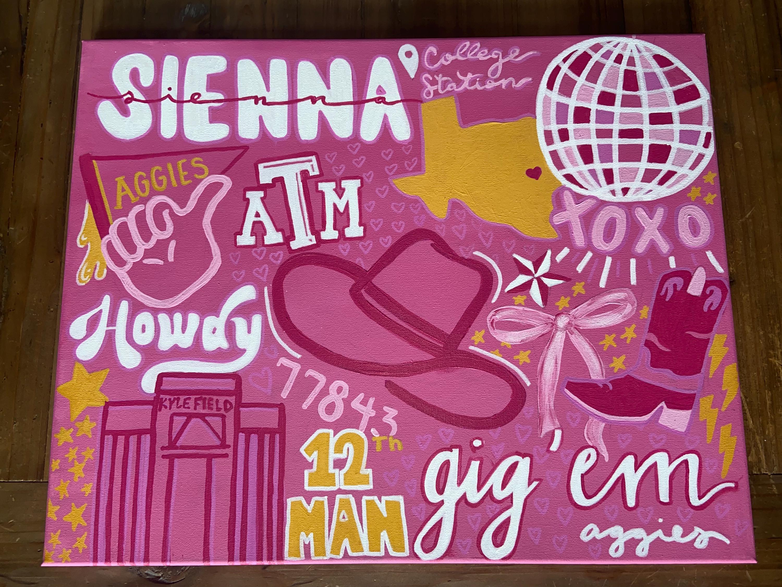 Custom Hand Painted College Canvas, Personalized Art, Dorm Decor. - Etsy