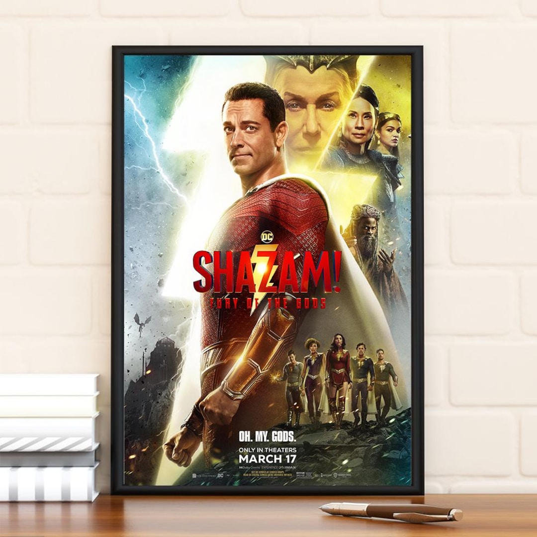 Shazam! Fury of the Gods Movie Poster, Limited Edition Collectibl Room ...