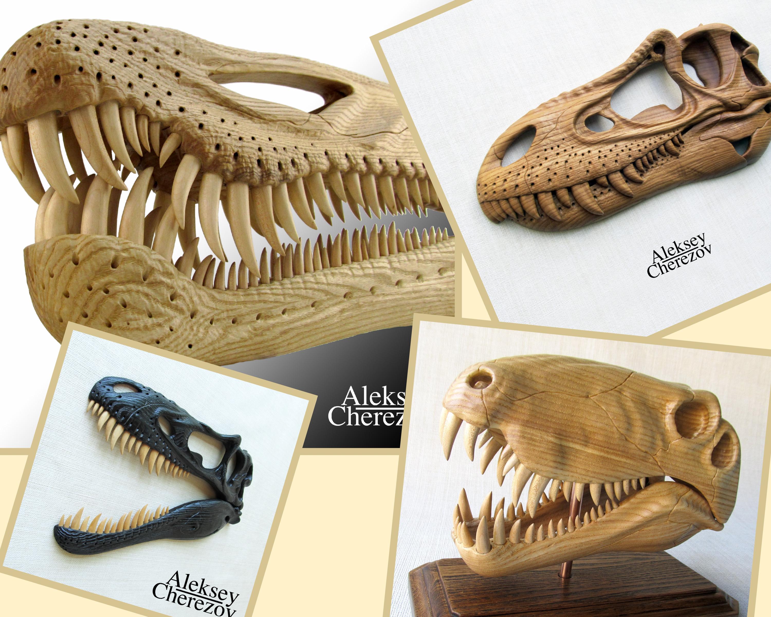Wooden Suchomimus Dinosaur Skull, Paleontologi, Loft Tabletop Sculpture ...