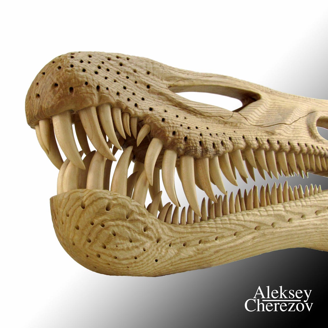 Wooden Suchomimus Dinosaur Skull, Paleontologi, Loft Tabletop Sculpture ...