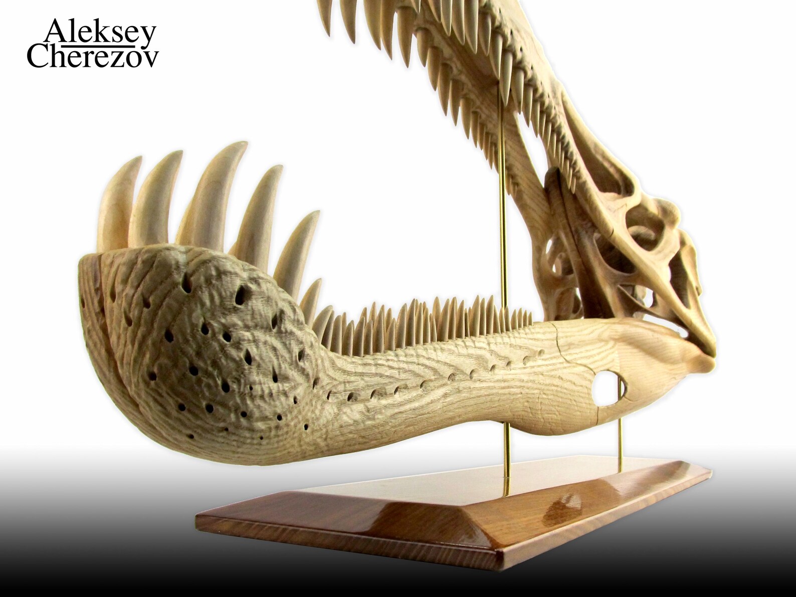 Wooden Suchomimus Dinosaur Skull, Paleontologi, Loft Tabletop Sculpture ...