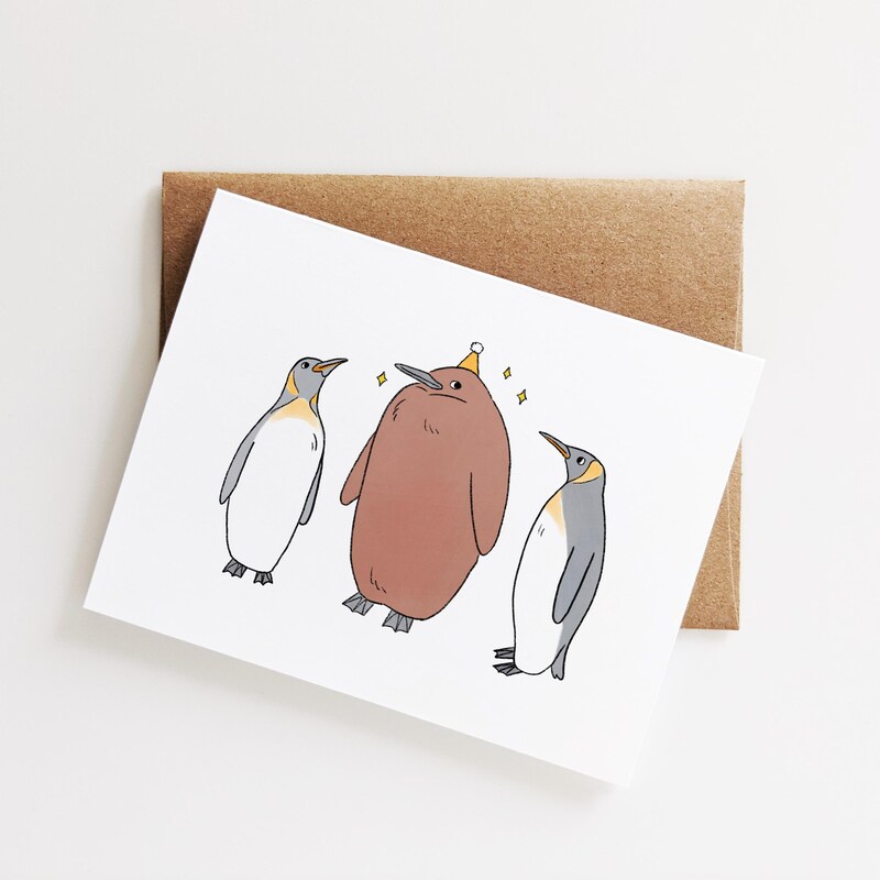 Penguin Card - Etsy