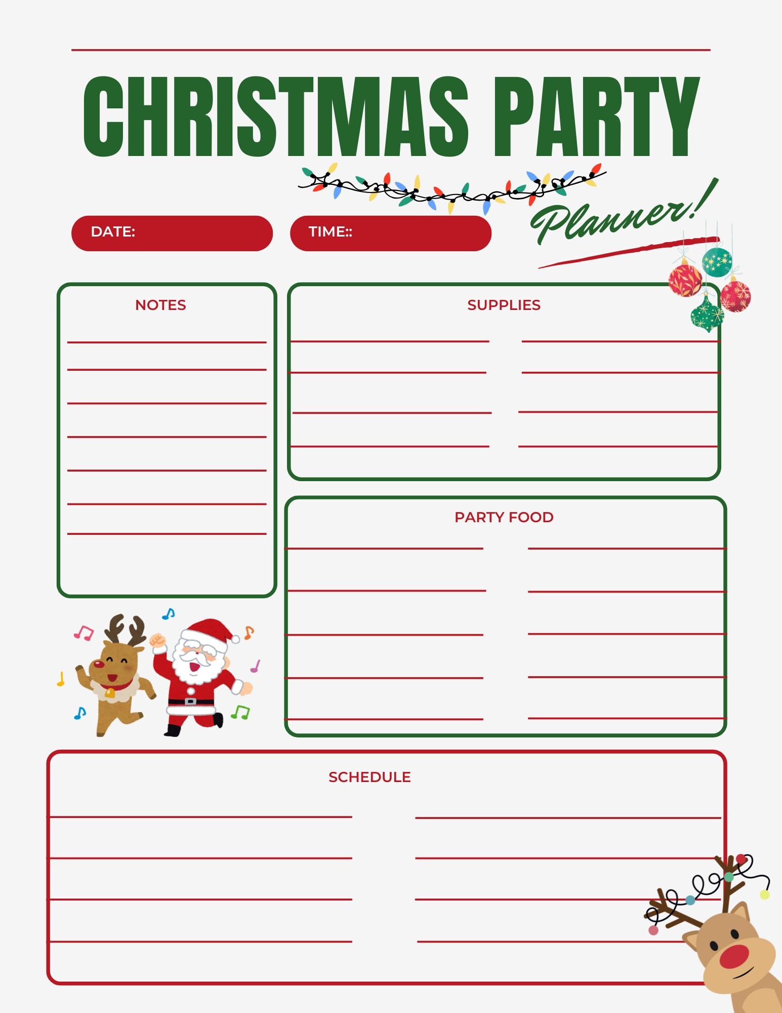Christmas Party Planner-meal & Party Planning (digital Download) - Etsy
