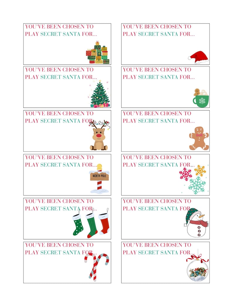 Secret Santa Questionnaire - Etsy