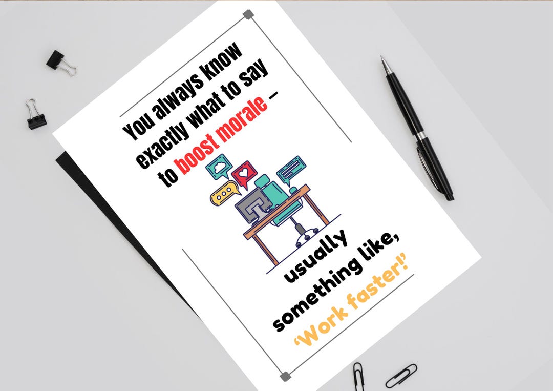 Funny Sarcastic Boss Card: Office Humor Gift (digital Download) - Etsy ...