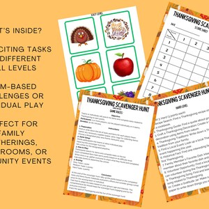 Thanksgiving Scavenger Hunt for Kids Printable Kids Scavenger Activity ...
