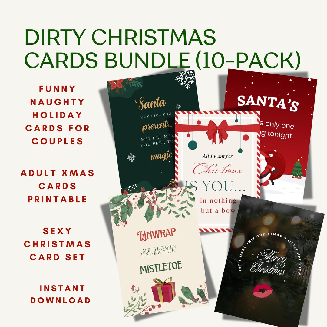 Dirty Christmas Cards Bundle Funny Naughty Holiday Set for Couples ...