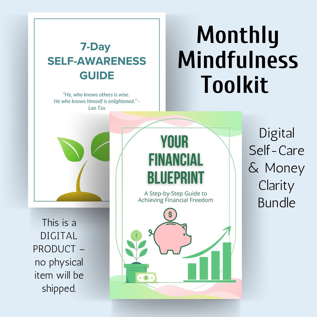 Monthly Mindfulness Toolkit Self-care & Money Clarity Bundle PDF for ...