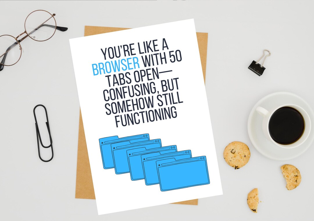 Funny Sarcastic Coworker Card: Browser Humor (A5 Digital Download) - Etsy