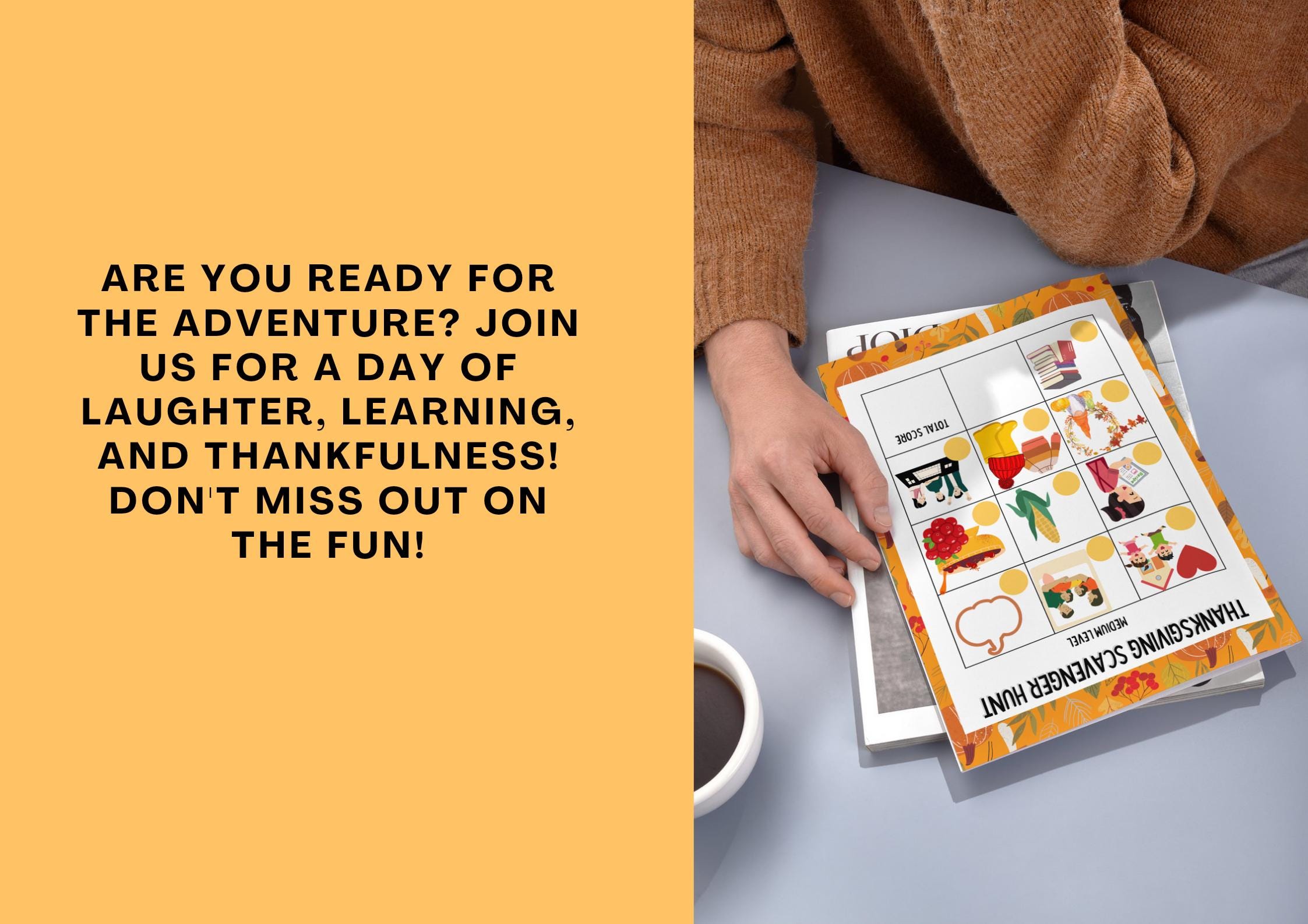 Thanksgiving Scavenger Hunt for Kids Printable Kids Scavenger Activity ...
