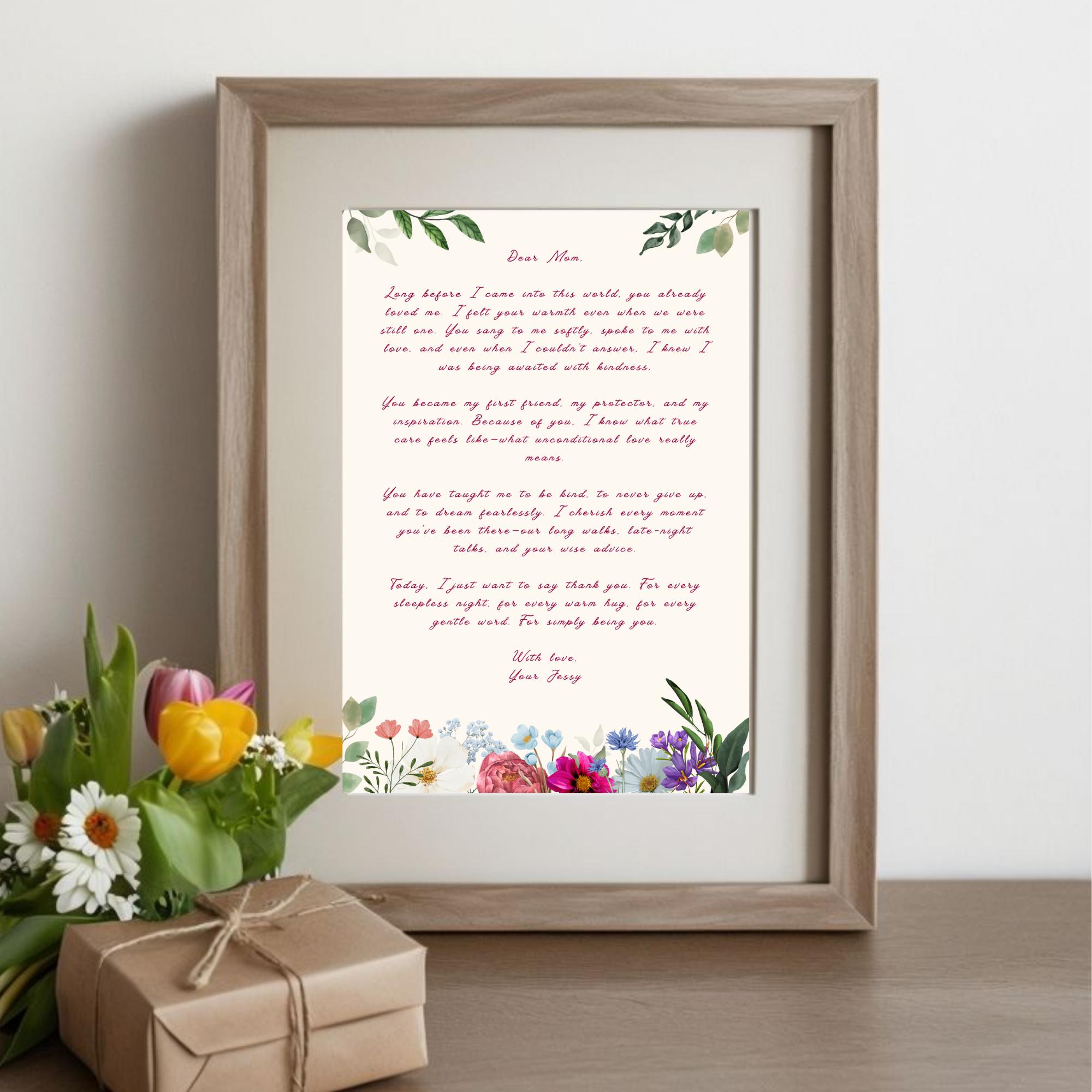 Personalized Letter to Mom: Heartfelt Keepsake Gift (digital Download ...