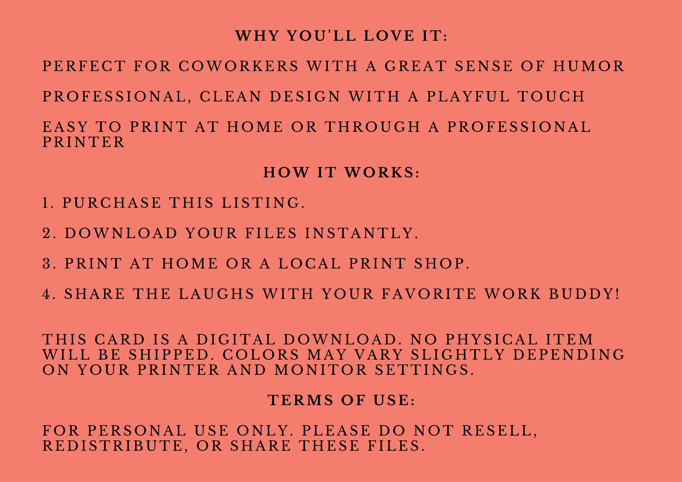 Funny Sarcastic Work Bestie Card: Office Humor (digital Download) - Etsy