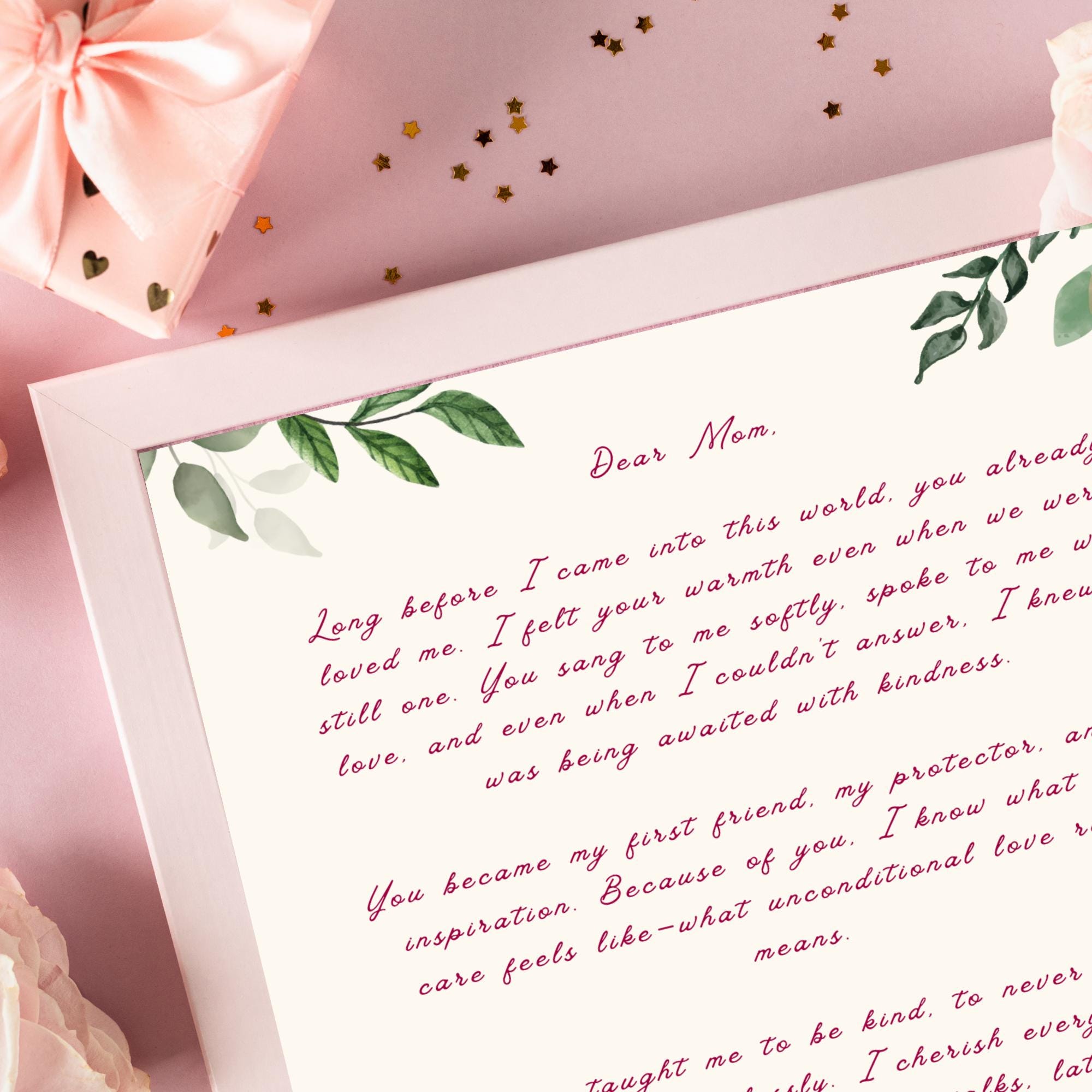 Personalized Letter to Mom: Heartfelt Keepsake Gift (digital Download ...